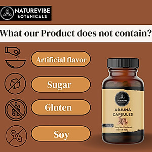 Naturevibe Botanicals Arjuna Capsules Premium 180 Veg Capsules | 1000mg Per Serving | Traditional Supplement | Made with Pure Herb Arjuna Powder