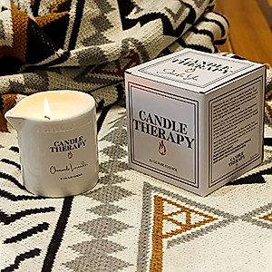 Candle Therapy Massage Oil Candles with Spout, 8.1 oz Natural Moisturizing Lotion Candle for Relaxing Body Candle, Low Temp Massaging Candle (Lavender Chamomile)