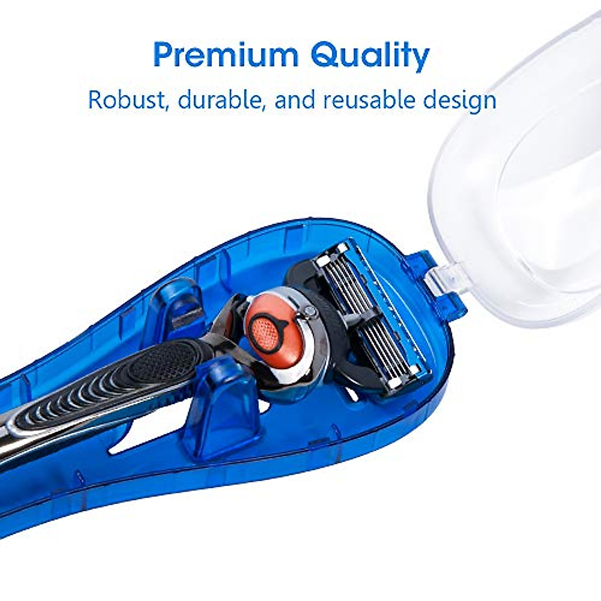 Nincha Manual Razor Travel Case Portable Plastic Manual Razor Trimmer Protector Blue