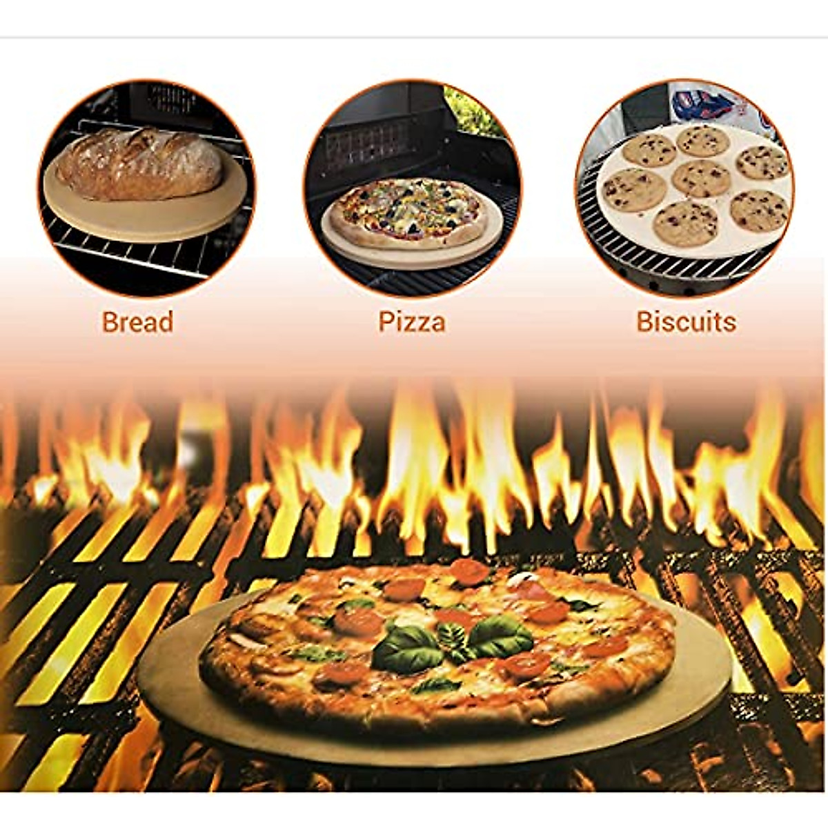 Round 9" Pizza Stone, White