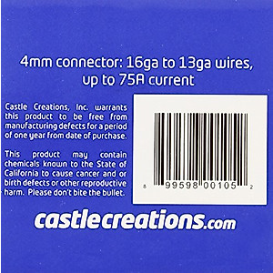 Castle Creations CCBUL4X3 4mm Bullet Connector 16G/13G 75A (3)