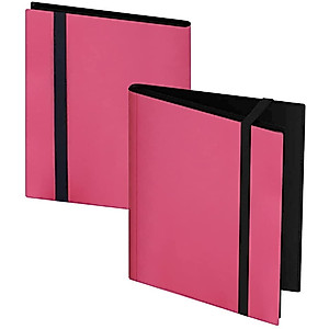 Trading Cards Album Binder, JARAGAR 4 Pockets PU Leather Card Binder Holder 20 Sheets Band Closure Card Storage Case Holds up to 160 Cards Fit for TCG Baseball Football Cards