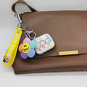 Compatible with AirPods Case Smile, Clear Smooth Soft TPU Cartoon 3D Cute Smile Face Design with Keychain Cover for Airpods 1/2, Kids Girls Women Funny Kawaii Cute Case for AirPods 1&2 Generation