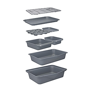 MasterClass Smart Ceramic Baking Tray with Robust Non Stick Coating, Carbon Steel, 40 x 27 cm Large Stackable Cookie Sheet