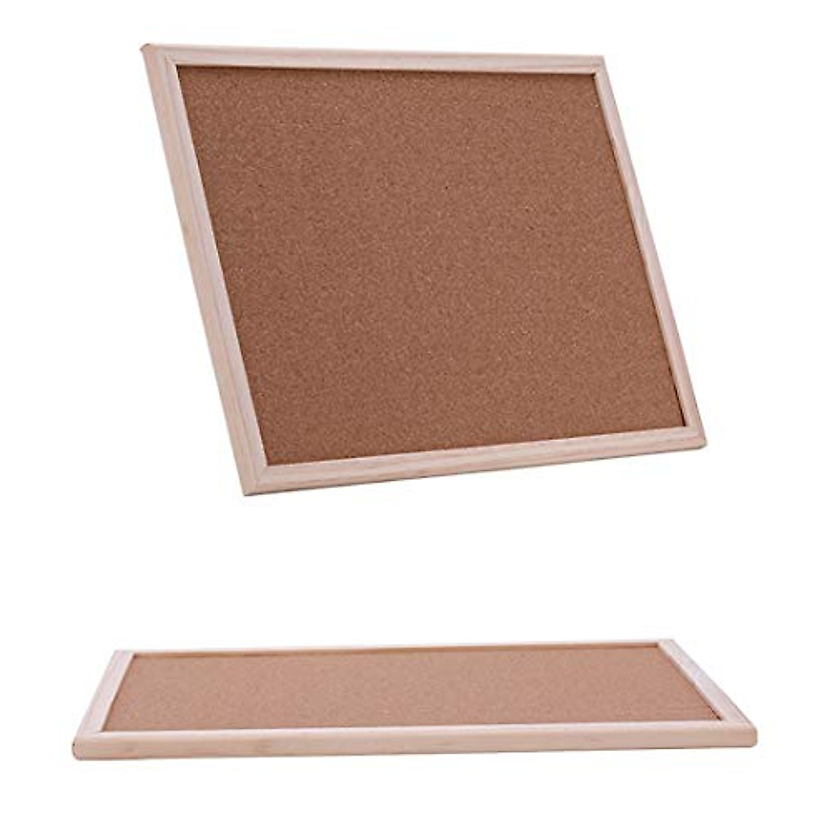 7777777 2Pcs Cork Board Bulletin Board Conference Message Board Wood Frame Photo Wall 50X40cm