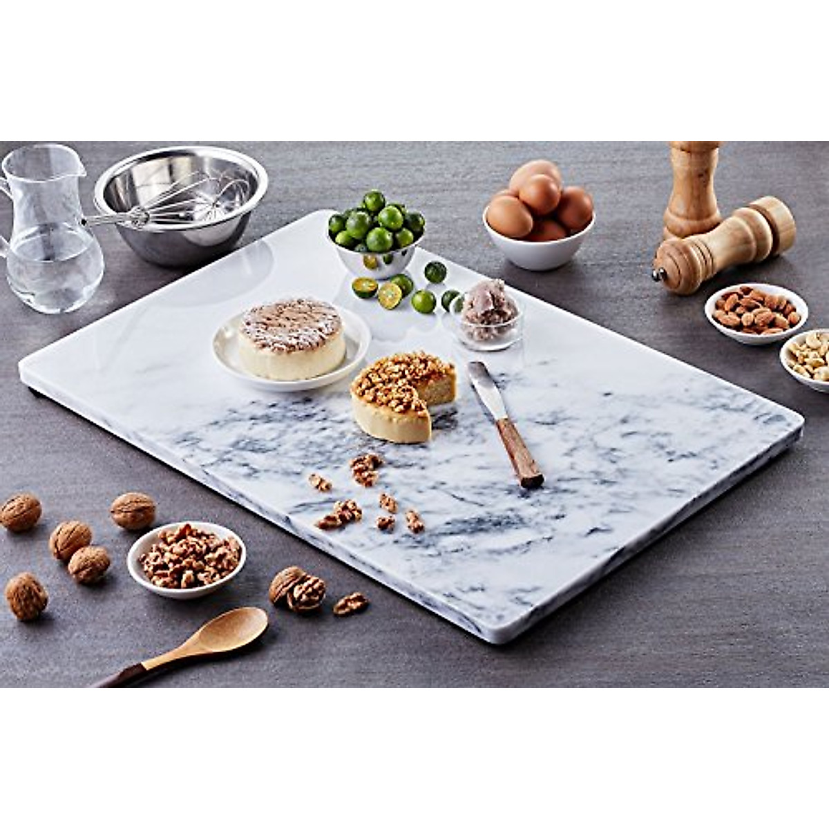 JEmarble Pastry Board 16x20 inch with Non-Slip Rubber Feets for Stability Perfect for Keep the Dough Cool and Chocolate Tempering(Premium Quality)