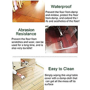 LIQI Clear Vinyl Plastic Floor Runner/Protector, Transparent Carpet Runner Protector Mat for Wooden Floors/Living Room/Hallway, Area Rugs Floor Mat (Size : 0.8x4m/2.6x13.1ft)