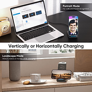 Welnotti 3 in 1 Charging Station for Multiple Devices Compatible with iPhone/iWatch/ipad/SamsungWireless Charger - Charging Stand Dock for AirPods(Gray)