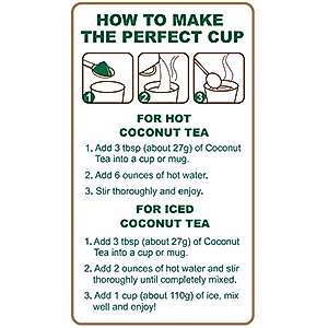 CAcafe Coconut Tea, Coconut Infused Green Tea, Creamy Drink Mix, Make Iced or Hot, Packed with Antioxidants, Natural Energy and Stress Relief 19.05oz