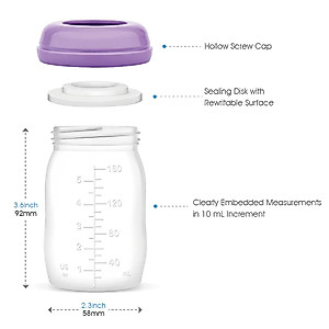 Maymom Storage Bottles Compatible with Lansinoh Pumps, Widemouth Version; Replace or Compatible with Laninoh Momma Bottles; 8 ct, 5oz