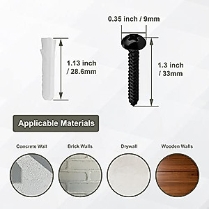 Faveaux Wall Mounted Coat Rack Wood Wall Hooks Hanging Hanger Pegs Metal Wooden Modern Boho Accordion Wall Room Decor Clothing, Coats, Towel, Hat, Scarf Rack Wall Mount, Heavy Duty Black Pack of 1