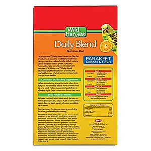 Wild Harvest Daily Blend for Parakeet, Canary, Finch & Small Birds 2lb