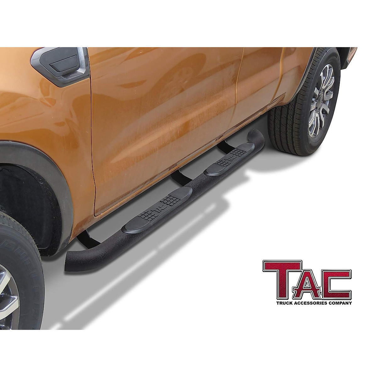 TAC Side Steps Running Boards Fit 2019-2023 Ford Ranger Super Cab Truck Pickup 3” Texture Black Side Bars Nerf Bars Off Road Accessories