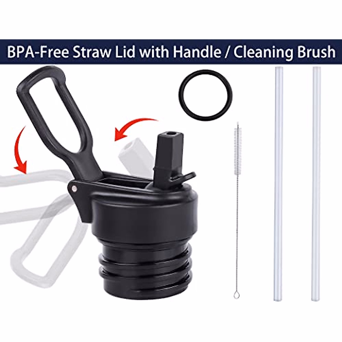 QISSZION Kids Insulated Bottle with Handle & Straw 12oz, Vacuum Stainless Steel Water Bottles Leakproof for School, BPA Free Flask Metal Thermos for Boys & Girls - Flamingo