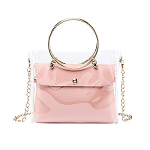 Floette Small Clear Purse Clear Crossbody Bag Clear Handbag Clear Clutch Stadium Approved for Concert Sport Event Festival (A06)