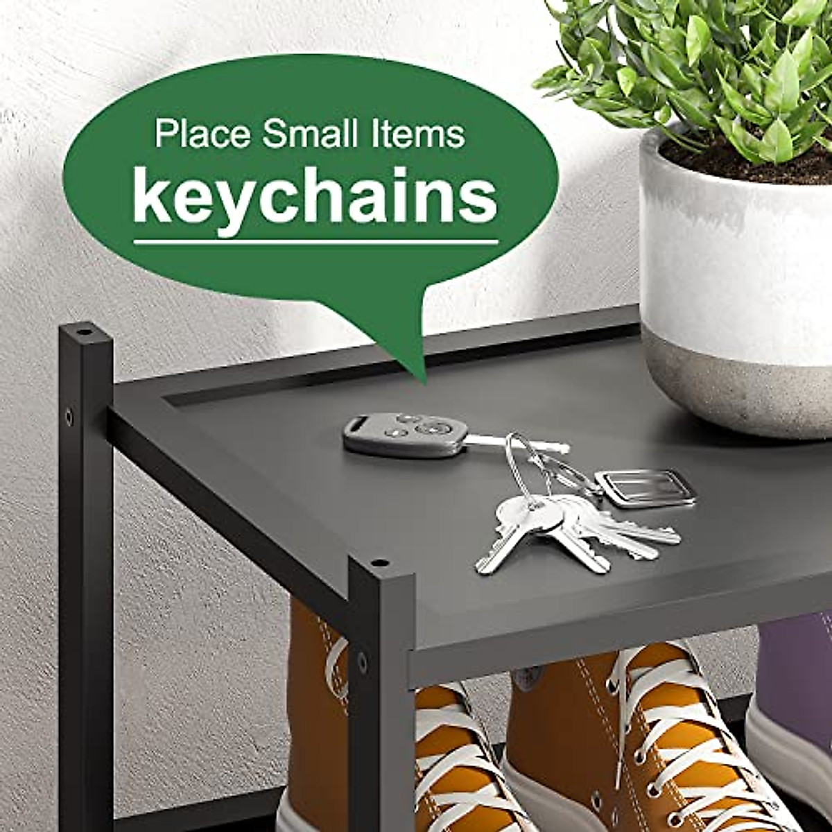 kiplant 3-Tier Black Bamboo Shoe Rack for Entryway, Stackable | Foldable | Natural, Shoe Organizer for Hallway Closet, Free Standing Shoe Racks for Indoor Outdoor