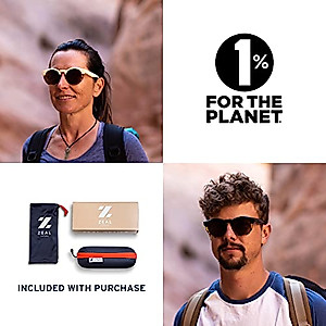Zeal Optics Crowley | Plant-Based Polarized Sunglasses for Men & Women - Desert Rose/Polarized Horizon Blue Lens
