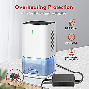 LEEL Dehumidifier, Upgraded 1200ml (42oz) Portable Ultra Quiet Dehumidifier, 6H/12H Timer Off Small Dehumidifier for 2300 Cubic Feet (270 sq ft) Home Basement Bedroom Bathroom Closet RV Camper
