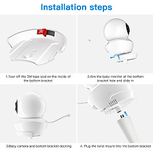 oioaahkeo Baby Monitor Mount for Babysense Video Baby Monitor V43 and HD S2 Camera (White,1Pack)