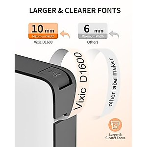 Vixic Label Makers D1600 Label Maker Machine, Bluetooth Label Maker Printer Portable with Multiple Fonts Icons, Compatible with iOS Android for Home School Office Organization, Rechargeable
