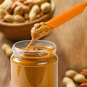 OVENTE Set of 5 Silicone Spatula , Food Grade Rubber Spatulas Heat Resistant w/ Stainless Steel Core & Seamless Design, Non Stick Rubber Spatula for Mixing, Baking & Cooking Orange SP12305O