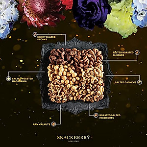 Holiday Mixed Nuts Gift Basket, in Elegant Display Stand Box, Gift Set for Easter, Birthday Party, Sympathy, Healthy Gift Snack Box for Men and Women. Kosher - Snackberry (Premium)