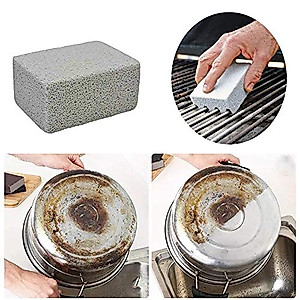 Kelfuoya Elaziy Grill Griddle Cleaning Brick Block Ecological Grill Cleaning Brick De-Scaling Cleaning Stone for Removing Stains BBQ(4 Pack)…
