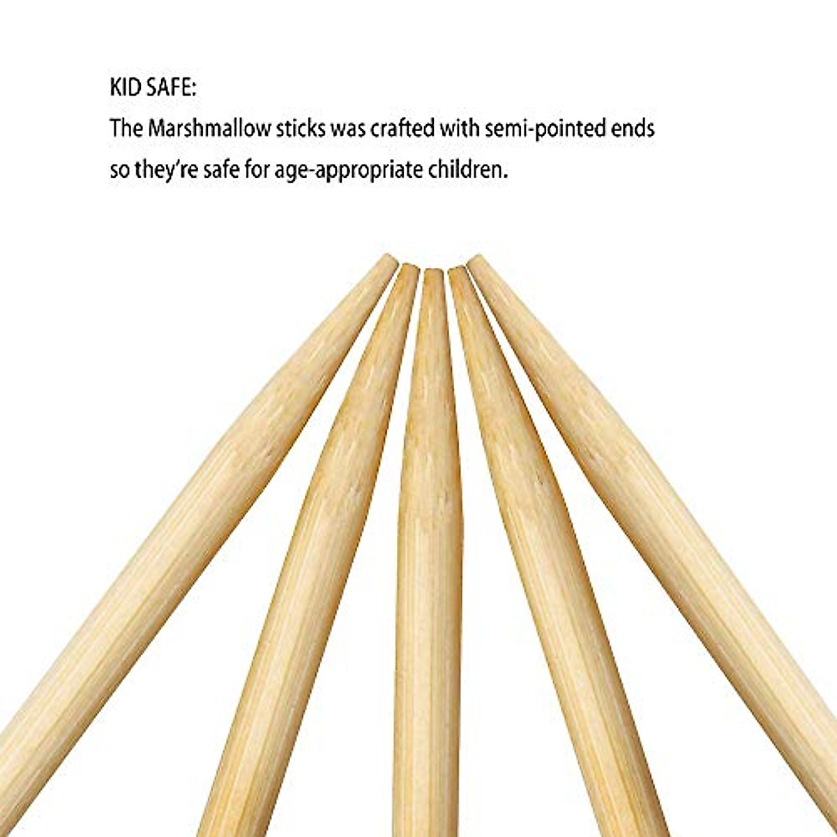 FLYPARTY Bamboo Marshmallow Roasting Sticks with 30 Inch 5mm Thick Extra Long Heavy Duty Wooden Skewers,Roaster Barbecue S'Mores Skewers Hot Dog Forks for Camping,Party,Kebab Sausage(60 Pcs)