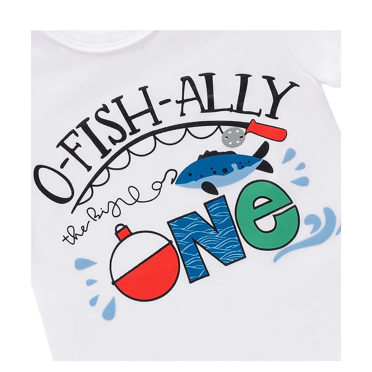 Fantasy Era Baby Boys O-Fish-Ally Printing 1st Birthday Outfit Funny Bowtie One Year Old Boys Romper Short Set （Blue，12-18Months）