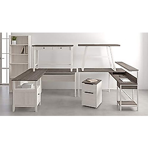 Signature Design by Ashley Dorrinson Modern Farmhouse 47" Home Office Writing Desk, Gray & White