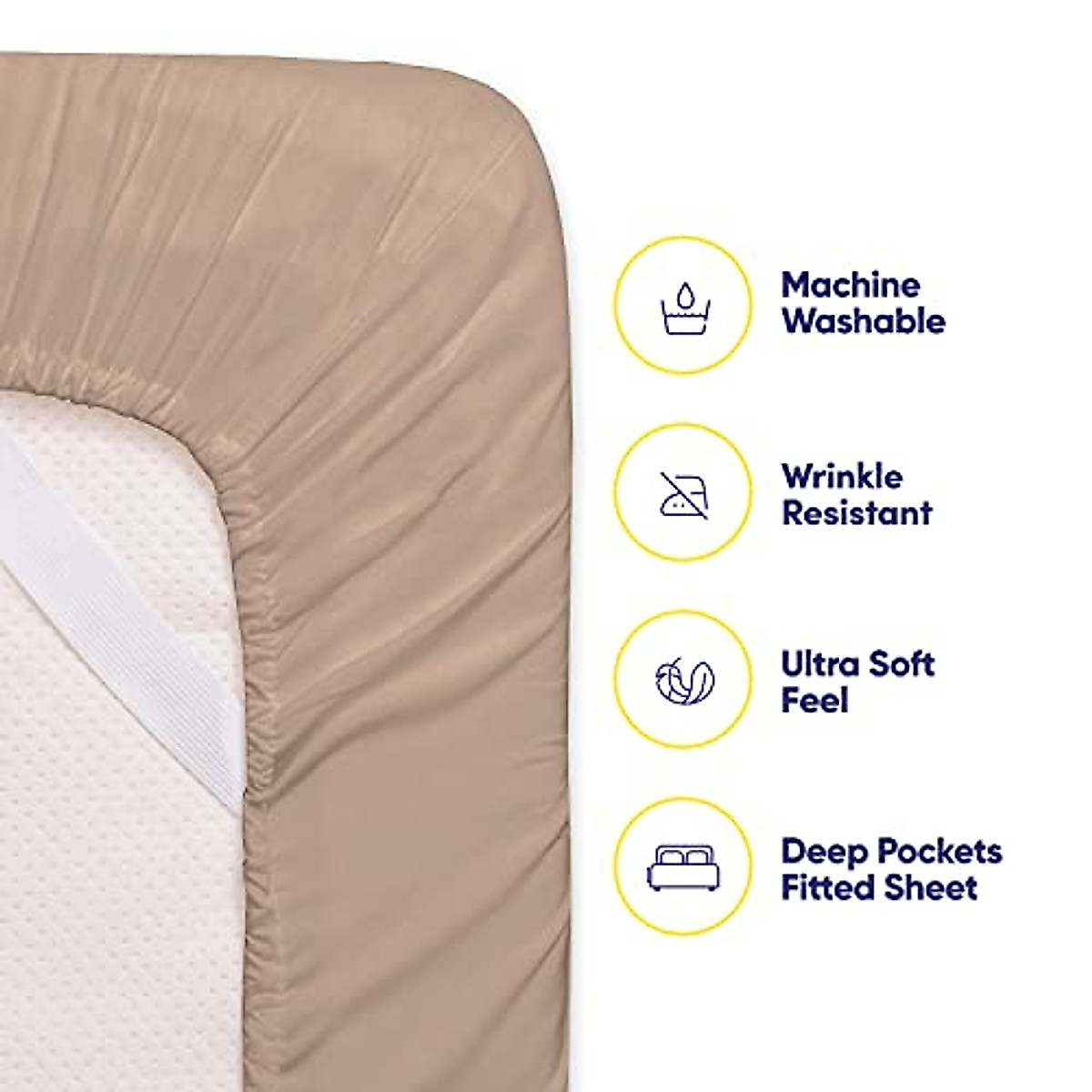 Twin XL Size Bed Sheets - 4 Piece 1500 Supreme Collection Fine Brushed Microfiber Deep Pocket Twin X-Large Sheet Set Bedding - 1 EXTRA PILLOW CASES, GREAT VALUE, Twin XL, Taupe