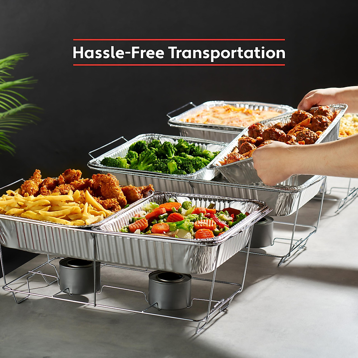 25 Pack Aluminum Pans Disposable 9x13 Baking Pan Chafing Trays with Lids, Half Size Oven Steam Table Tin Foil Pans with Covers, Extra Heavy Duty Foil Pans for Heating, Roasting, Cooking, Storing Food