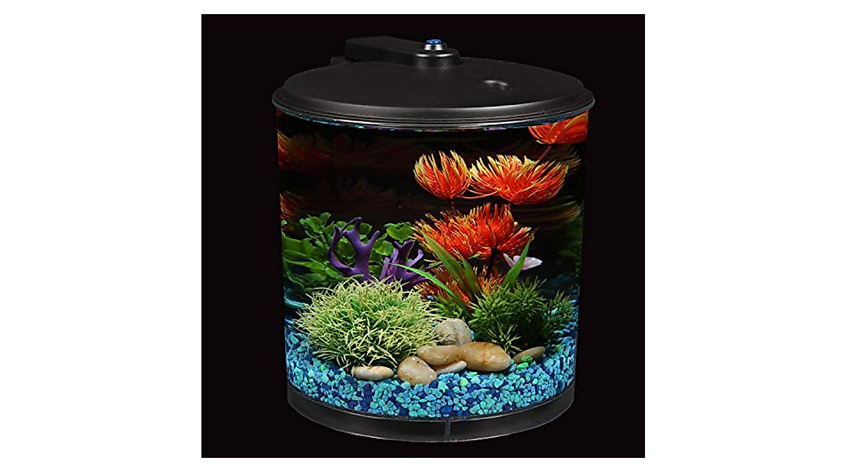 Koller AquaView 2-Gal 360 Aquarium | LED Light & Power Filter