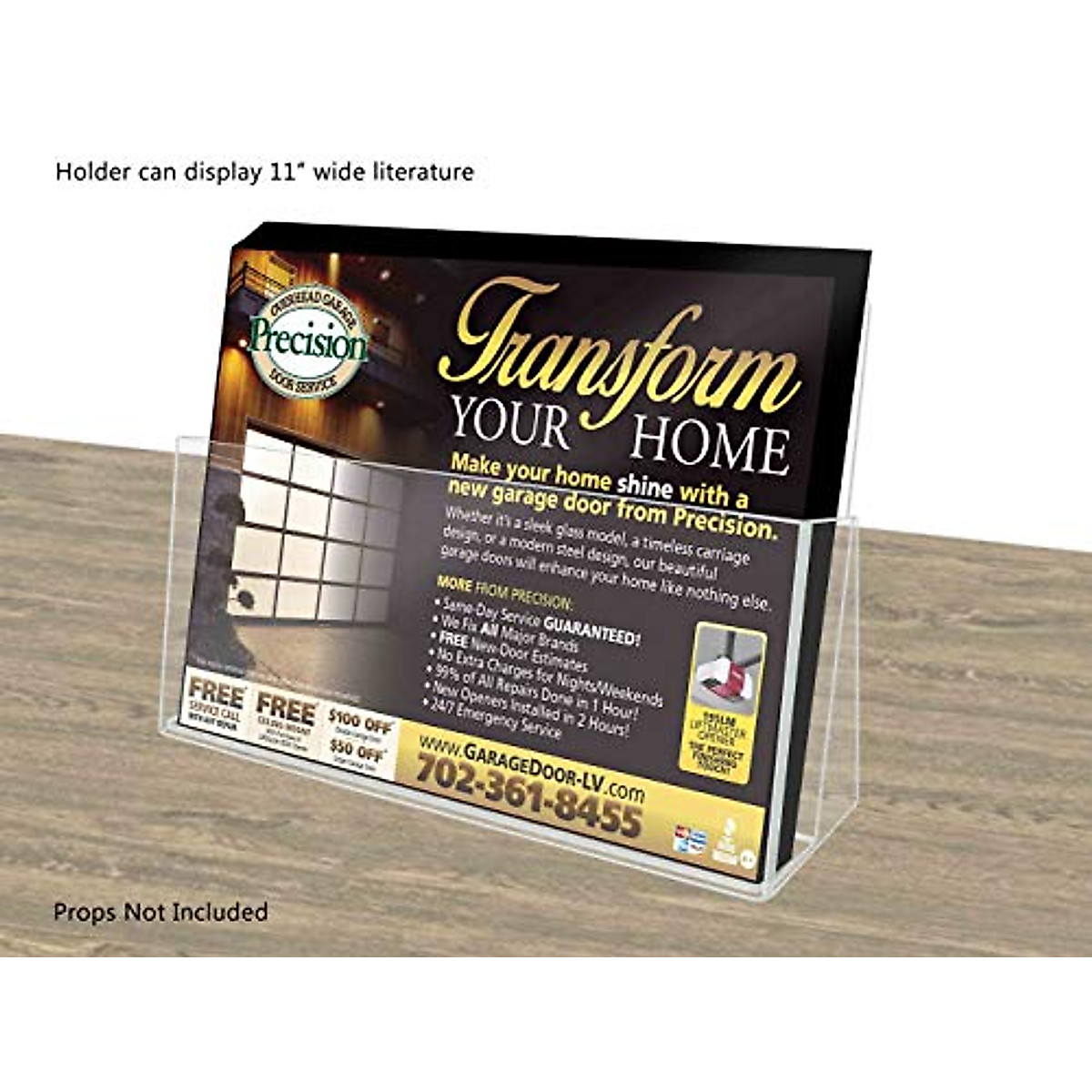 Marketing Holders 11" Wide Catalog Brochure Holder Pack of 4 Literature Table Display Counter top