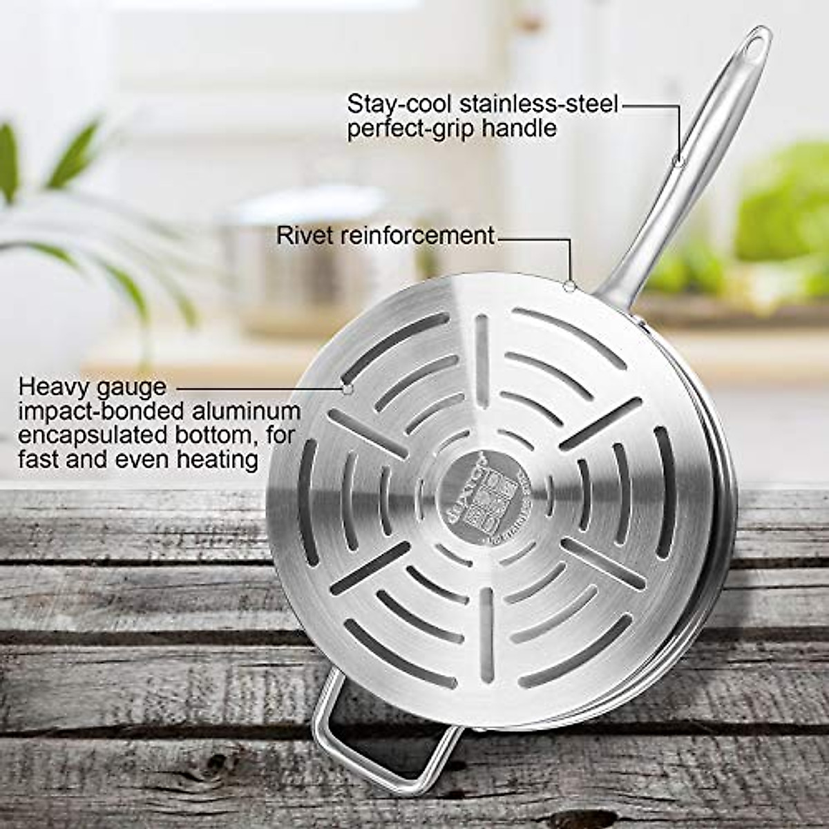 Duxtop Professional Stainless-steel Induction Ready Cookware Impact-bonded Technology (5.5 Qt Saute Pan)