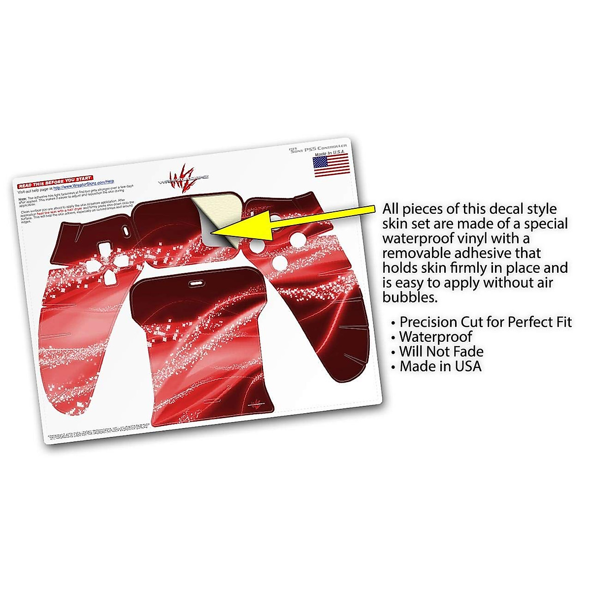 WraptorSkinz Skin Wrap compatible with Sony PS5 DualSense Controller Mystic Vortex Red (CONTROLLER NOT INCLUDED)