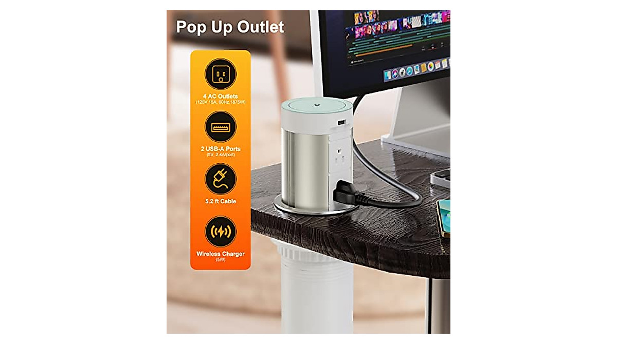 Automatic Pop Up Power Outlet with Wireless Charger