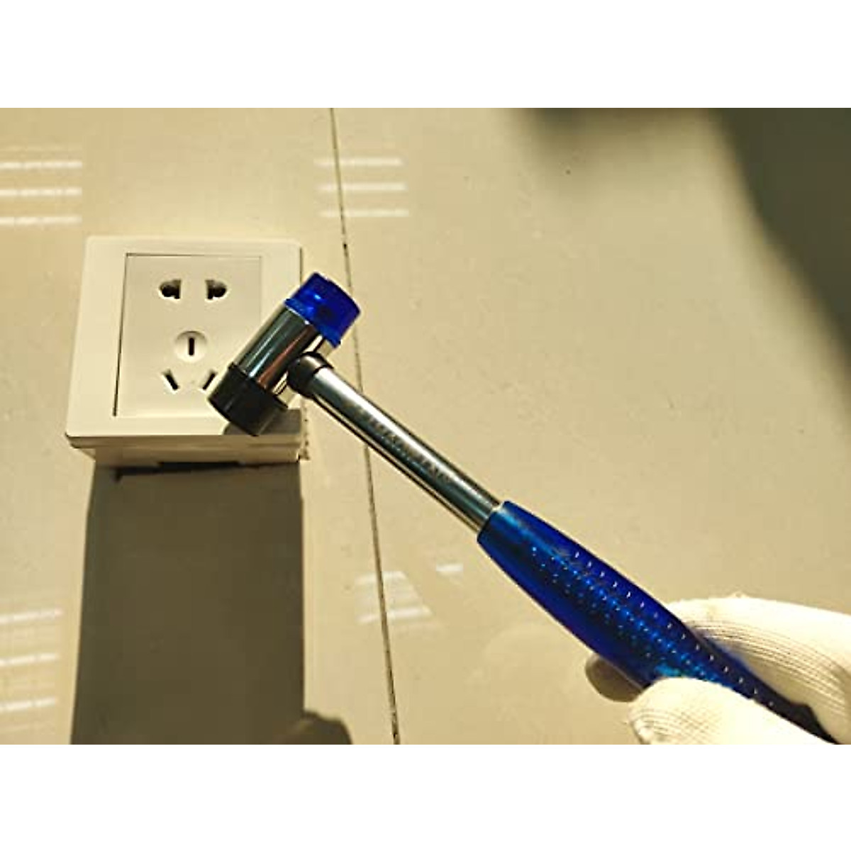 Rubber Hammer-KAIHAOWIN-25mm Small Rubber Mallet-Double Face Hammer with Soft/Hard-Anti-Slip Stainless Steel Ergonomic Grip with Low Recoil for Household Project Camping Woodworking without Damage