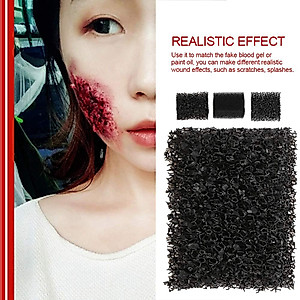 MEICOLY Stipple Sponge Halloween Makeup Xmas Blood Scar Stubble Wound Cosplay Art Shaping Special Effects,3pcs,Black