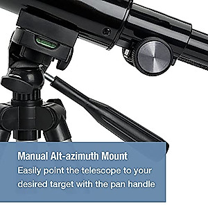 Zhumell - 50mm Portable Refractor Telescope - Coated Glass Optics - Ideal Telescope for Beginners - Digiscoping Smartphone Adapter