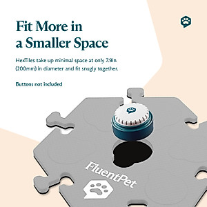 FluentPet HexTile - Dark Gray | Accessory Dog and Cat Button Learning Kits | Can Hold Up to 6 Buttons | Soft, Durable, and Non-Slip | Gift for Pet Lovers | Comes in 12 Colors