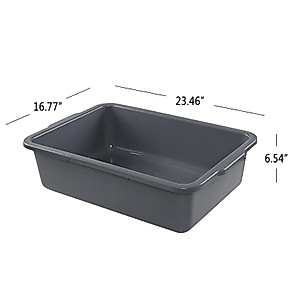 Vcansay 34 Quart Plastic Bus Tubs Commercial, Large Bus Box, 4 Packs