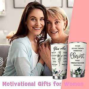 Niduilef Christian Gifts for Women-Stainless Steel 20oz Tumbler Inspirational Religious Gifts- Christian Faith Jesus God Bible Verse Gifts