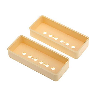Musiclily Pro Plastic 50mm P90 Soapbar Guitar Pickup Covers for Import LP SG Electric Guitar, Cream (Set of 2)