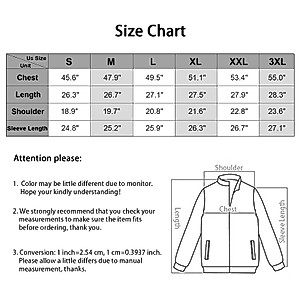 TUVEKE Men's Lightweight Jackets White Mens Bomber Jackets Spring Fall Full-Zip Polar Fleece Jacket Casual Outwear Coat XL