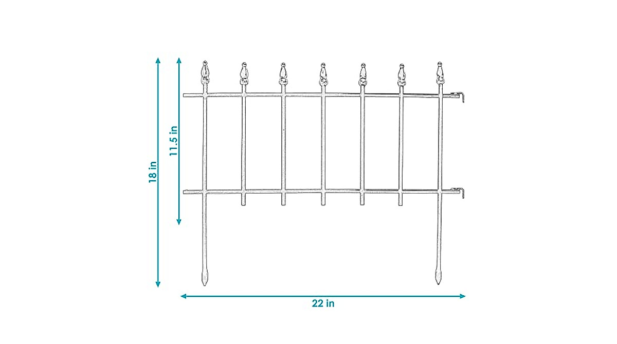Decorative White Roman Garden Fence Set – 5 Panels, 9 ft Length