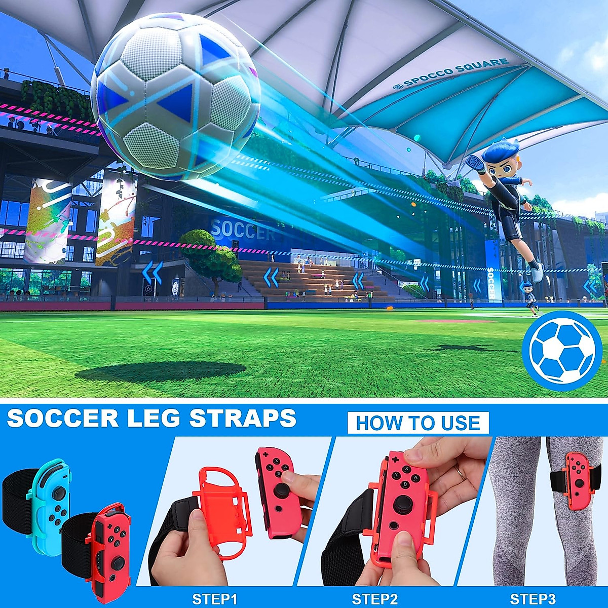 Switch Sports Accessories - 14 in 1 Switch Sports Accessories Bundle for Nintendo Switch/OLED Sports, Family Accessories Kit Compatible with Switch/OLED Sports Games