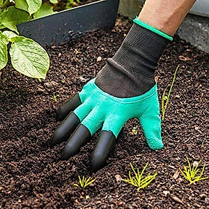 RZJZGZ 2 Pairs Garden Gloves with Claws for Women and Men Both Hands Gardening Work Gloves Garden Gloves Yard Work Safe Gloves for Easy Digging Planting