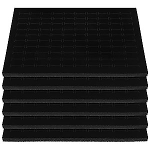 Zerodeko Jewelry Display Trays Black Jewelry Foam Insert 6pcs Ring Earring Display Pad Tray Slots Sponge Pad for Jewelry Boxes Trays Display Showcase Storage Selling Jewelry