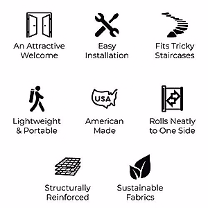 The Stair Barrier Baby Gate for Stairs - Easy Install Banister to Wall - Climb-Resistant Fabric Baby Gate Stairs Banister - 36" - 43" Regular, 32" Height - Made in USA New 2039